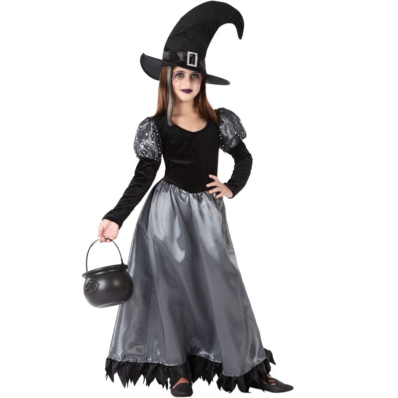 Verzauberte Hexe Kostüm Mädchen für Halloween und säen Angst